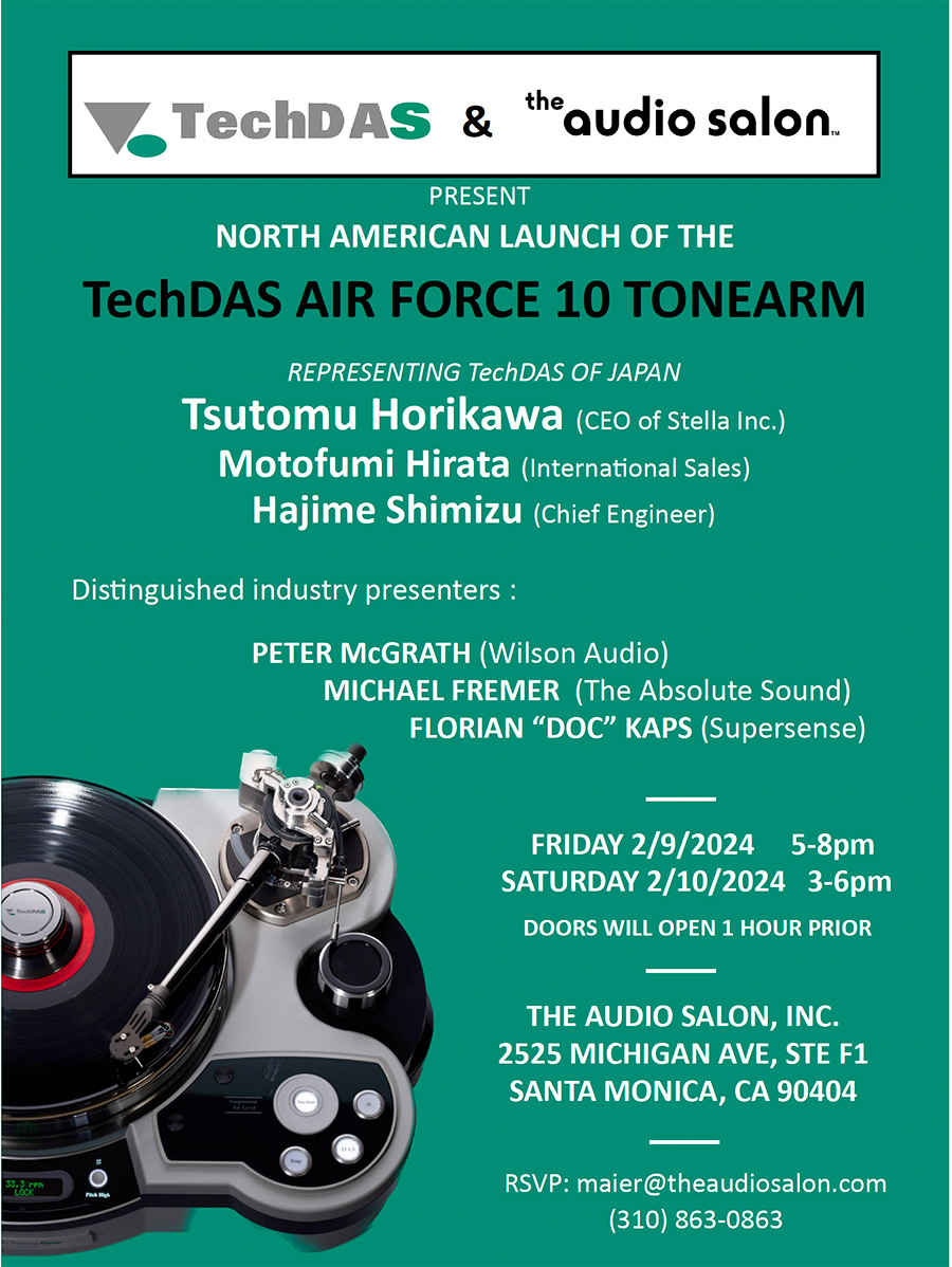 US Launch of Air Force 10 Tonearm - TechDAS High End Turntables